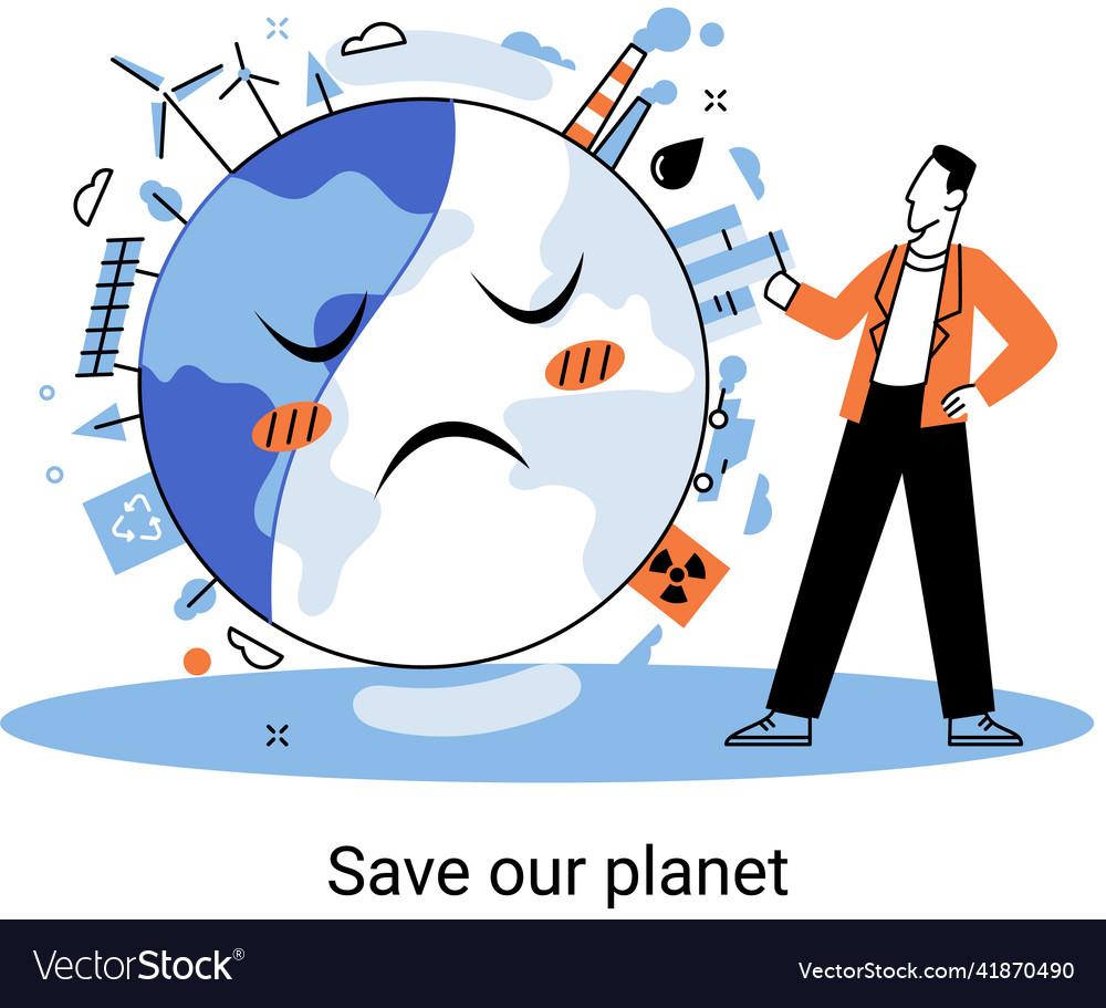 Human impact on ecology and nature of earth bio Vector Image