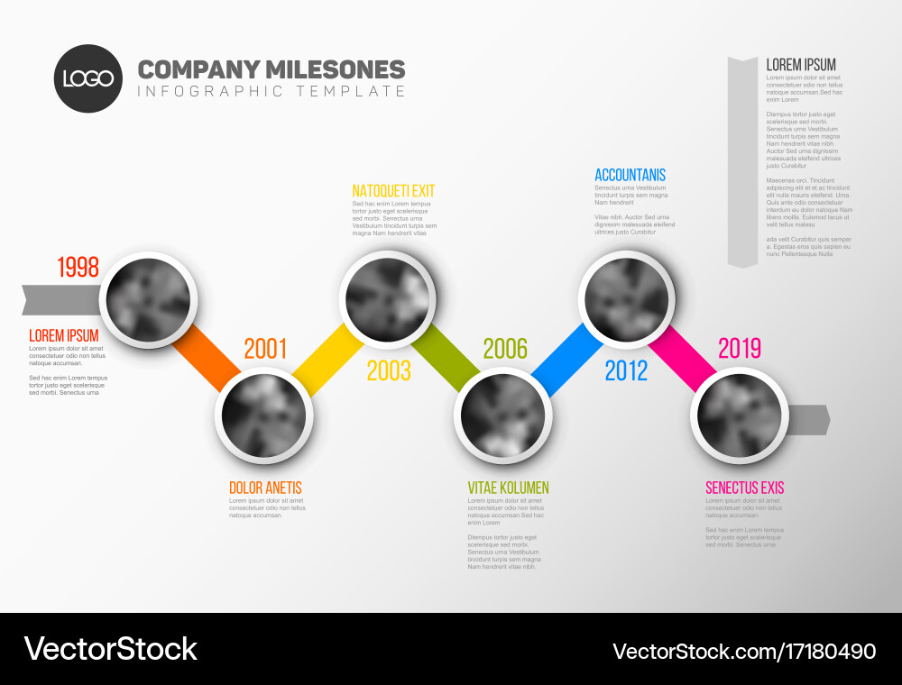 Infographic timeline template with photos Vector Image