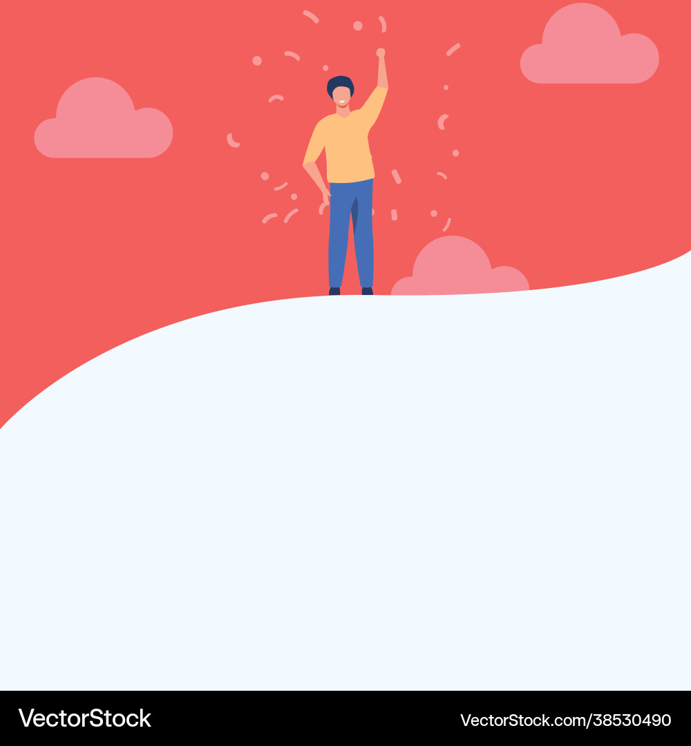 Man drawing raising hand to sky standing Vector Image