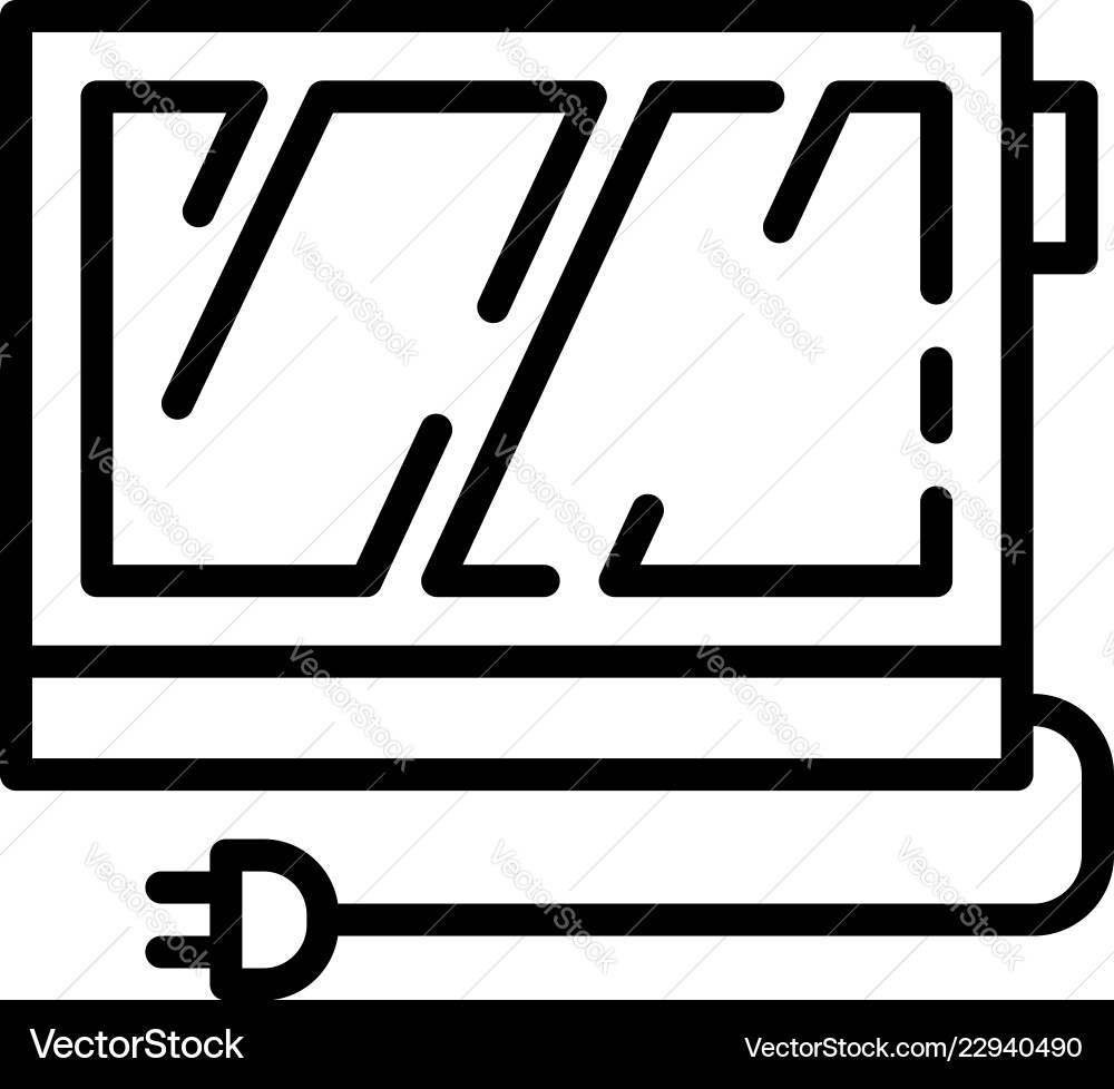 Plug home heater icon outline style Royalty Free Vector