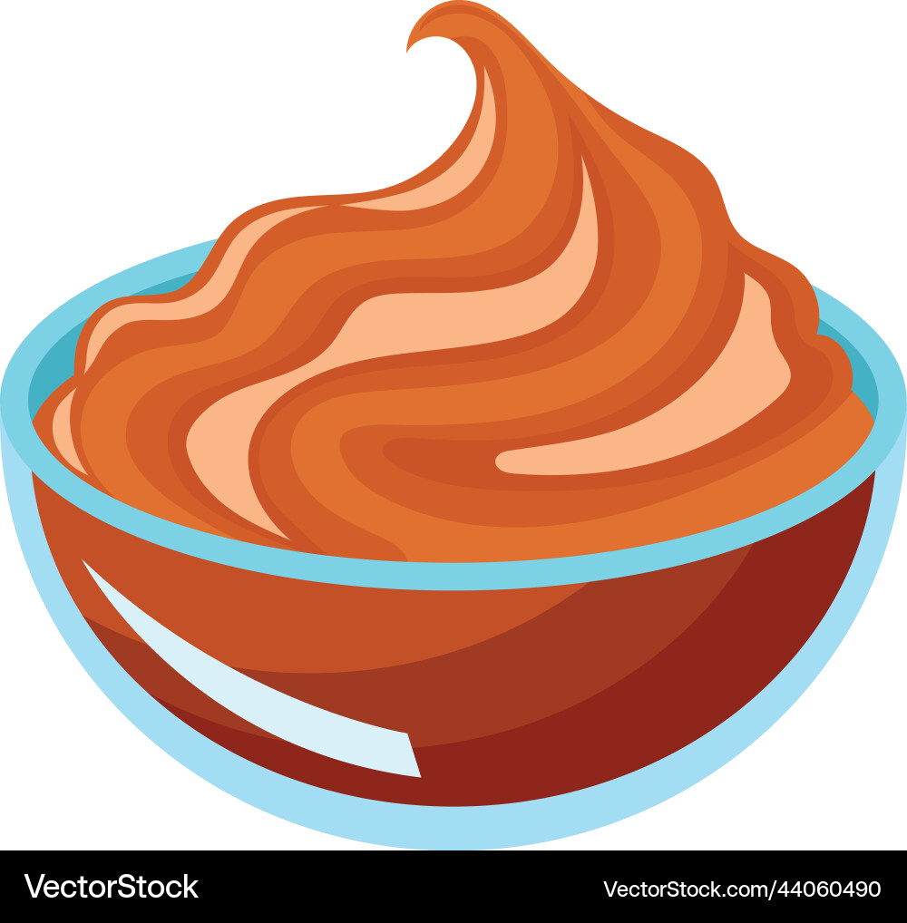 Sweet caramel in bowl Royalty Free Vector Image