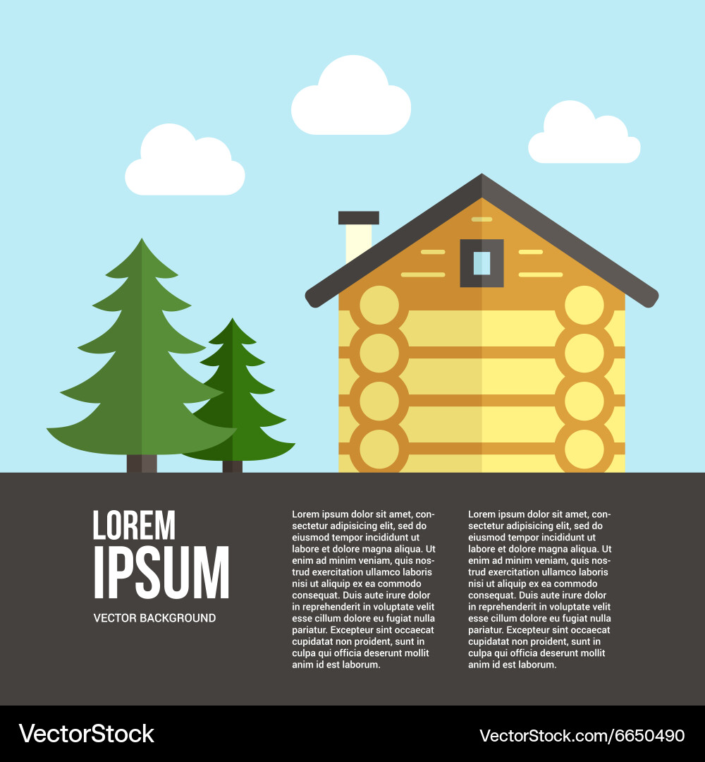 Wooden house building Royalty Free Vector Image