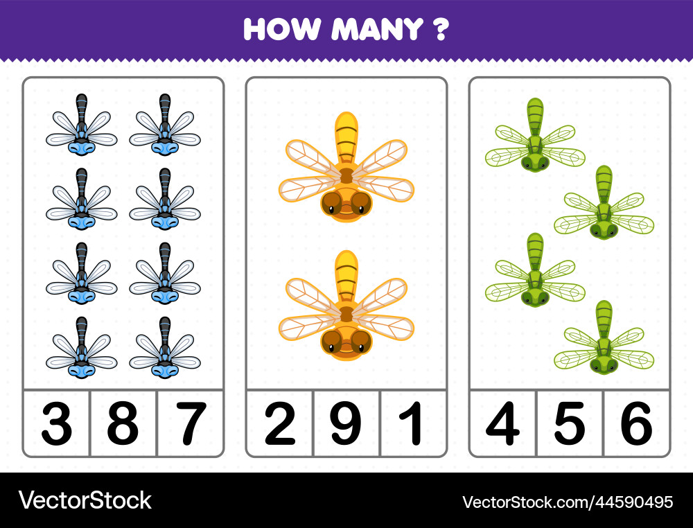 Education game for children counting how many Vector Image