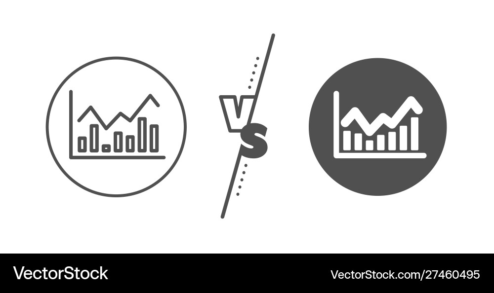Financial chart line icon finance graph Royalty Free Vector