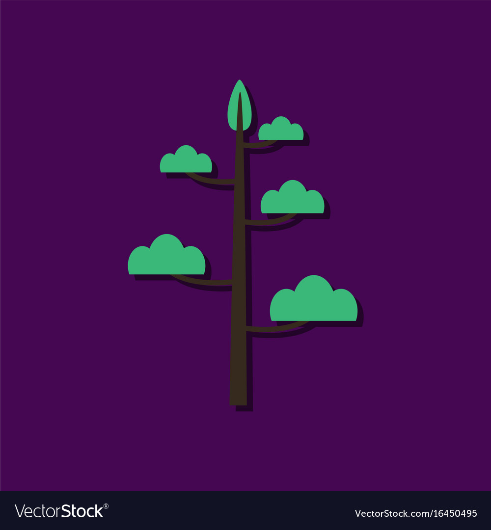 Flat icon design collection simple tree Royalty Free Vector