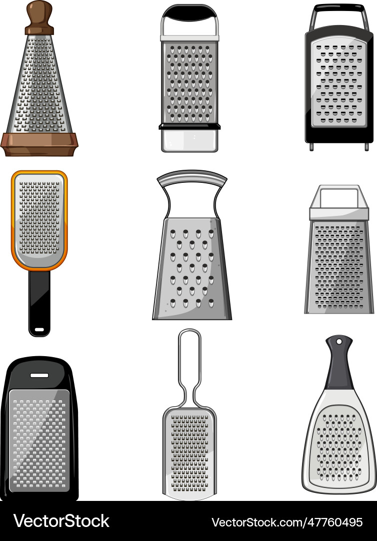 Grater cooking set cartoon Royalty Free Vector Image