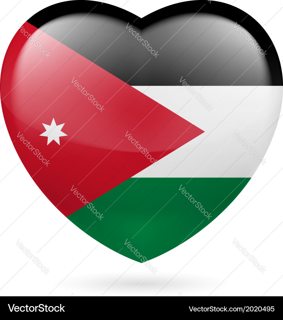 Heart icon of jordan Royalty Free Vector Image