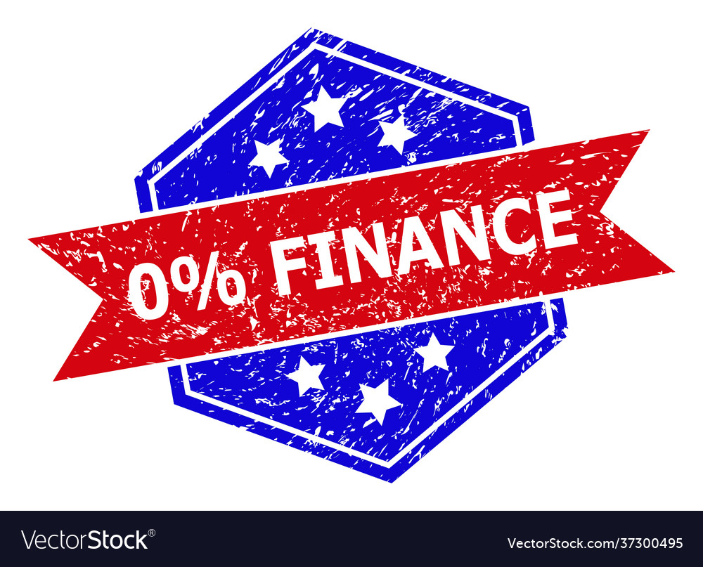 Hexagonal bicolor 0 percent finance stamp seal Vector Image Hexagonal bicolor 0 percent finance stamp seal Vector Image