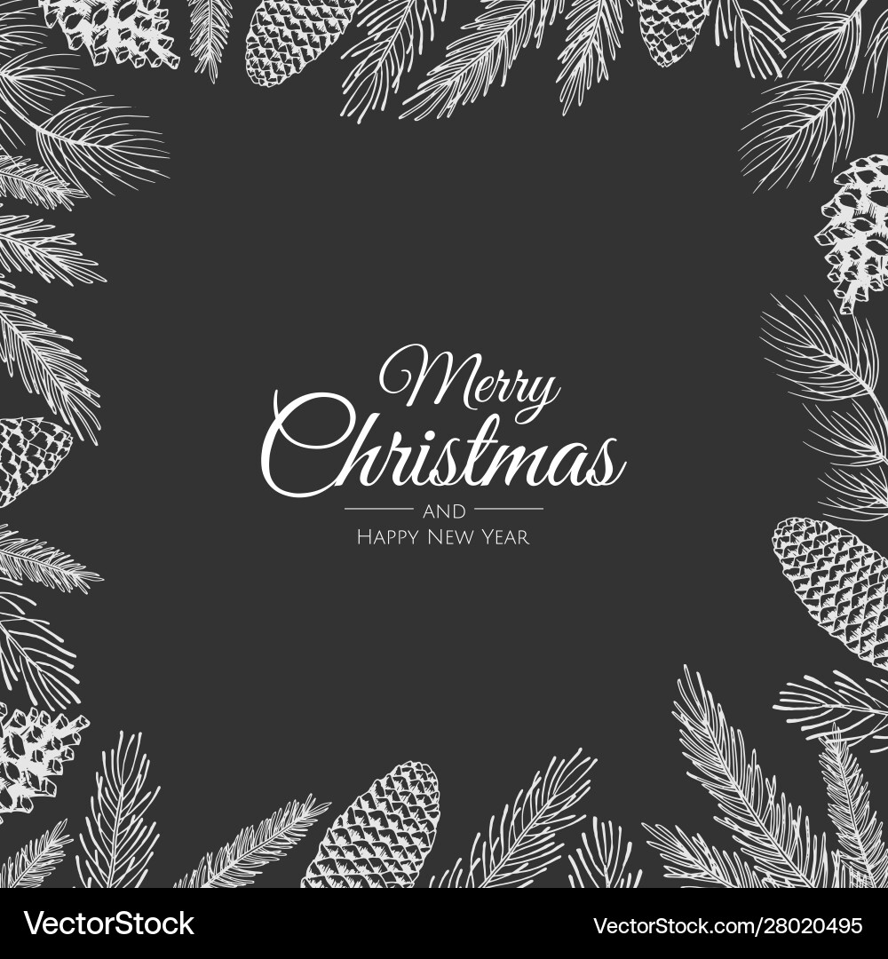 Merry christmas frame greeting card Royalty Free Vector