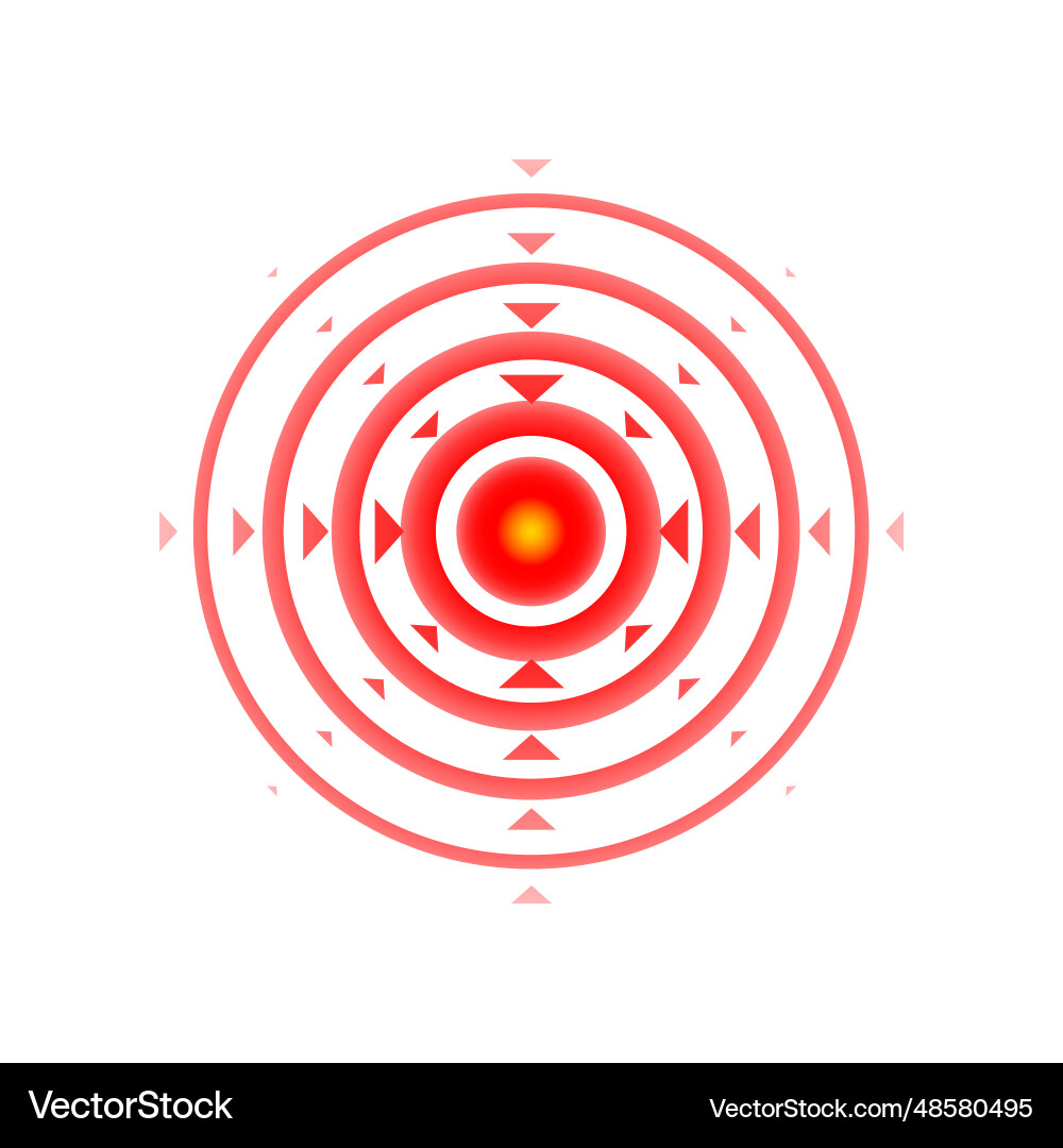 Red rings pain circle symbol Royalty Free Vector Image