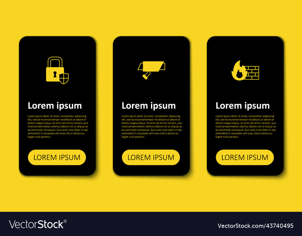 Set Firewall Security Wall Security Camera Vector Image
