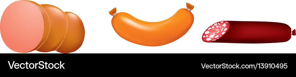 Set of sausages Royalty Free Vector Image - VectorStock