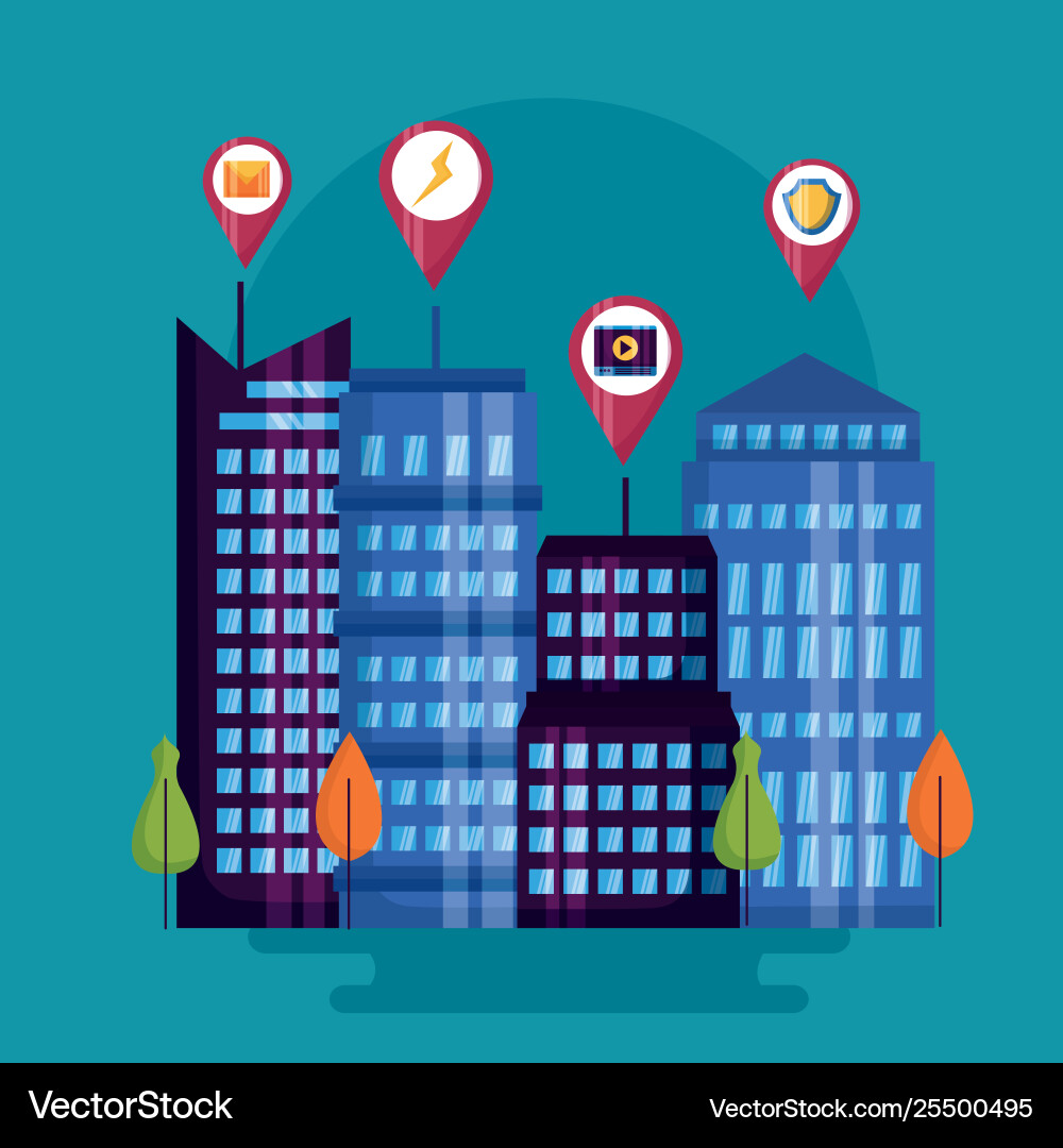 Smart city design Royalty Free Vector Image - VectorStock