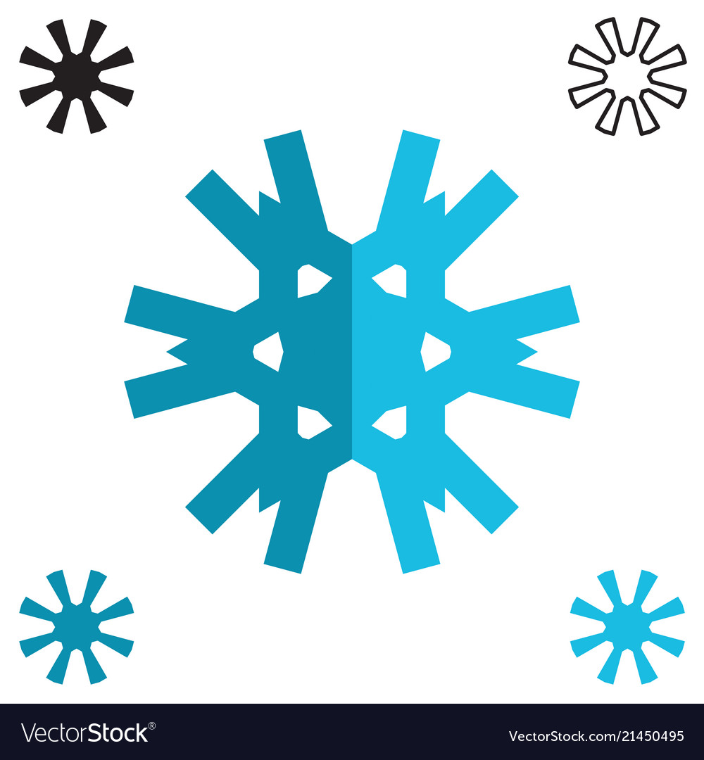 Snowflake flat icon isolated Royalty Free Vector Image
