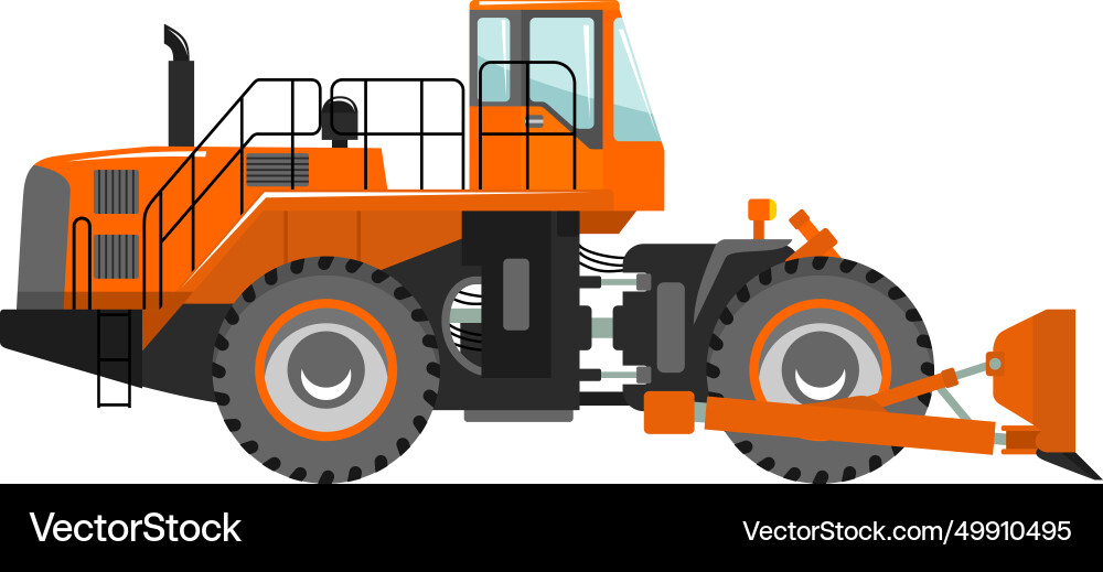 Wheel dozer icon in flat style Royalty Free Vector Image