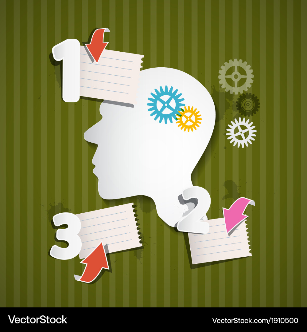 Abstract green retro infographic layout with paper