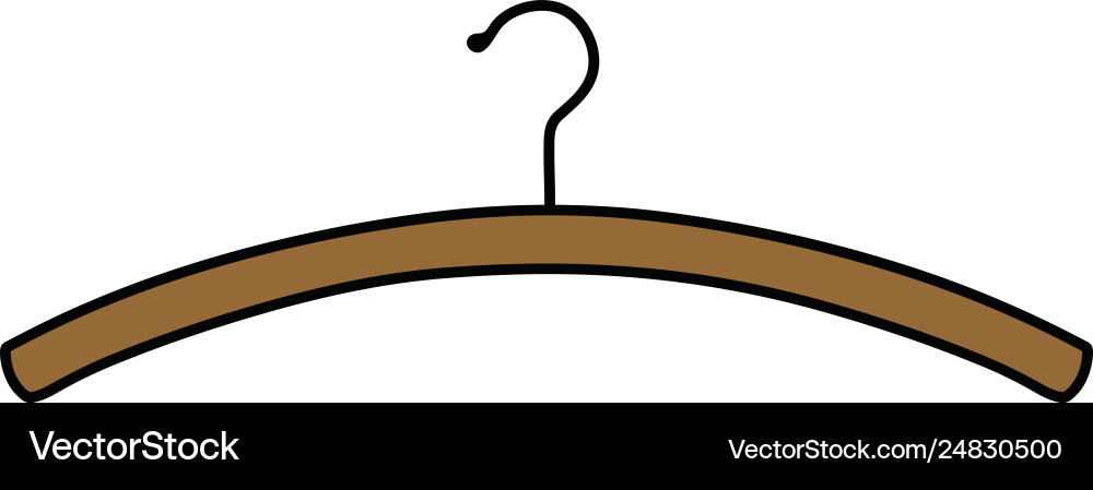 Classic simple wooden hanger Royalty Free Vector Image