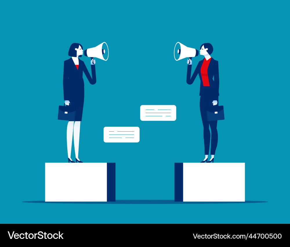 Communication gap corporate culture abstract Vector Image
