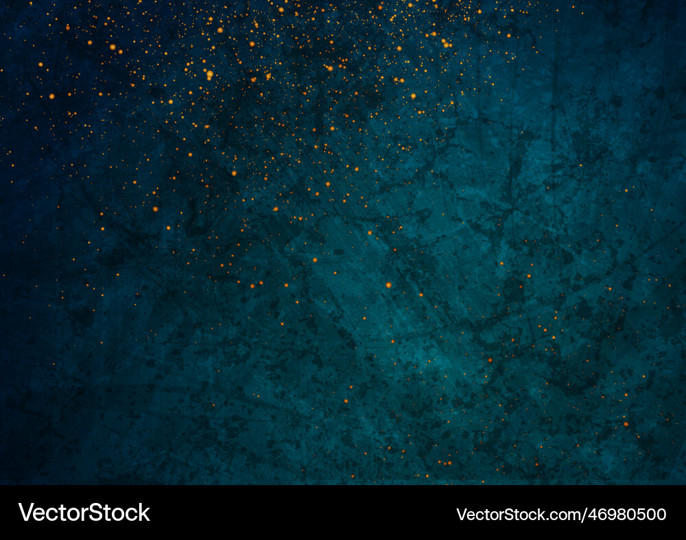 Dark blue grunge texture background with golden Vector Image