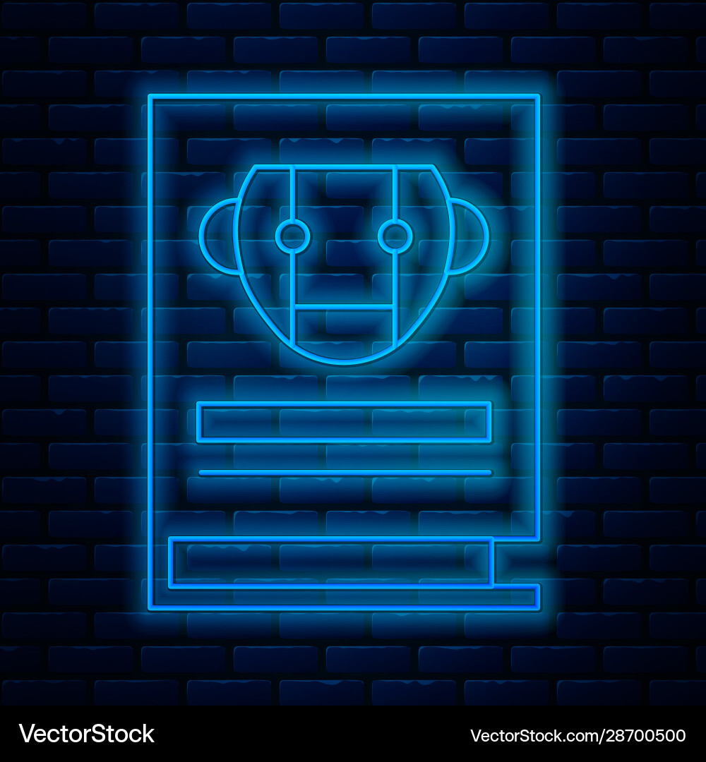 Glowing neon line user manual icon isolated Vector Image