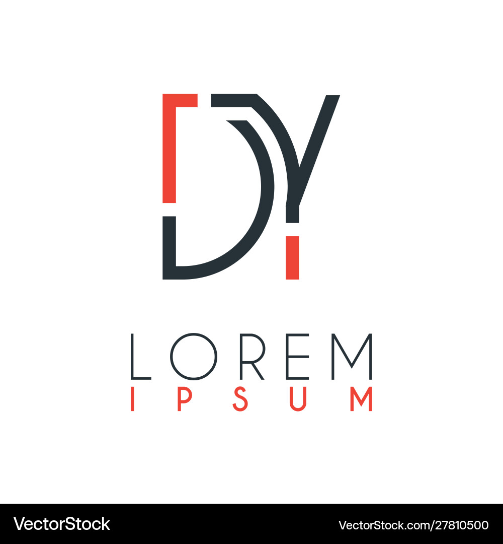 Logo between letter d and y or dy Royalty Free Vector Image