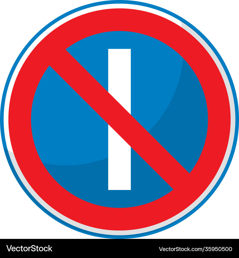 Parking prohibited on odd days sign isolated Vector Image