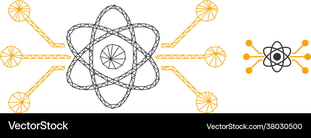 Polygonal network mesh atomic circuit icon Vector Image