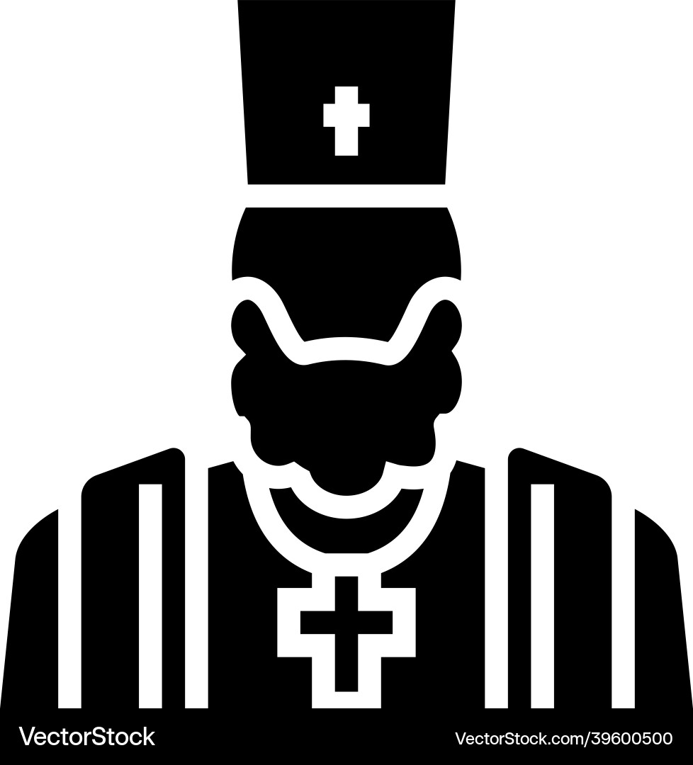 Priest christianity glyph icon Royalty Free Vector Image