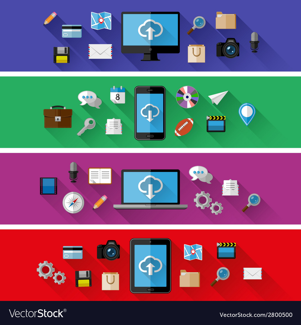 Set of web and business concepts Royalty Free Vector Image