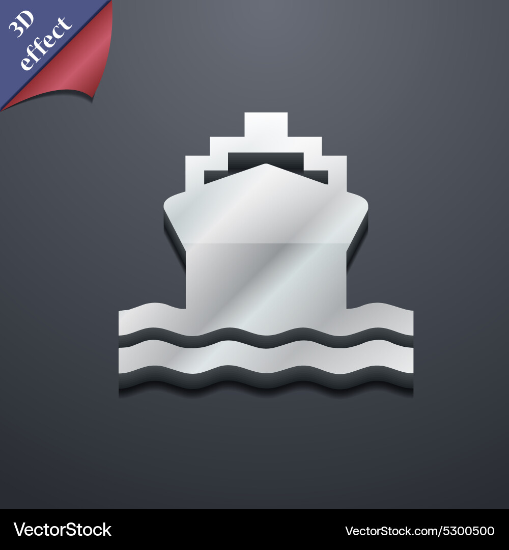 Ship icon symbol 3d style trendy modern design Vector Image