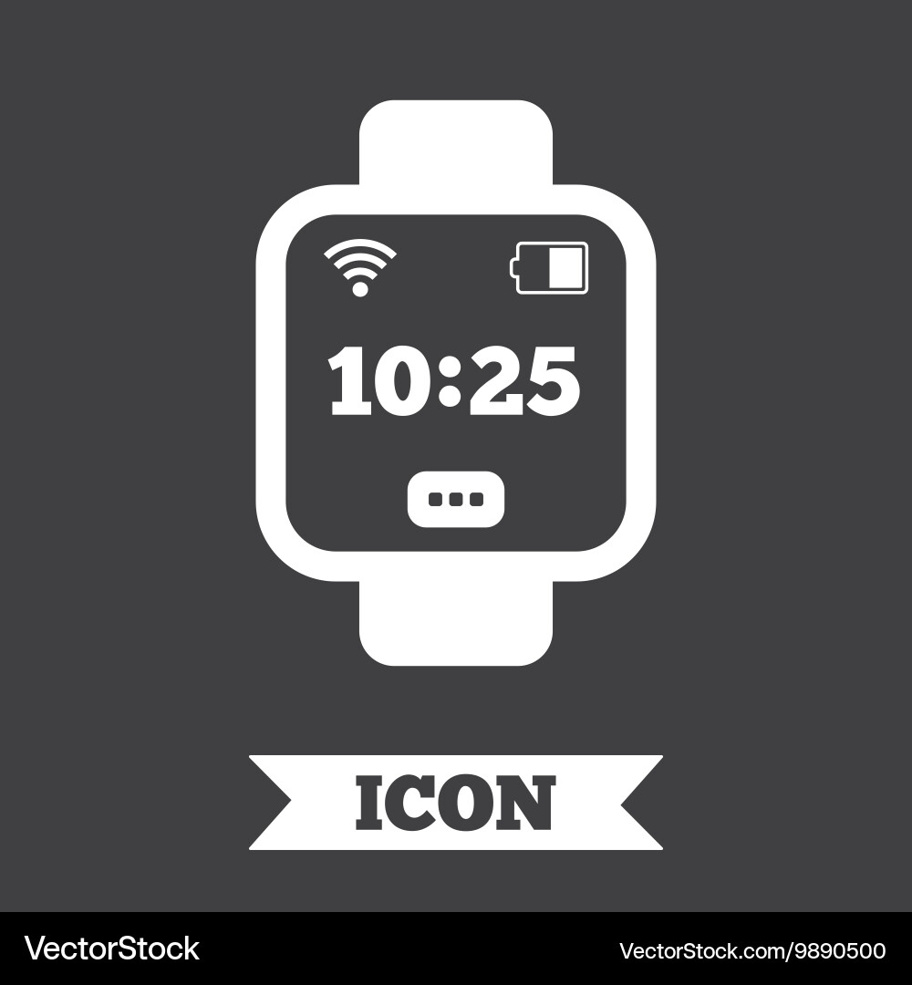 Smart watch sign icon wrist digital Royalty Free Vector