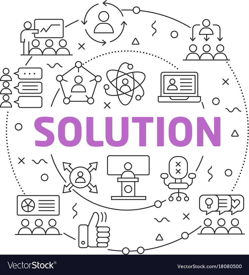 Solution linear slide Royalty Free Vector Image
