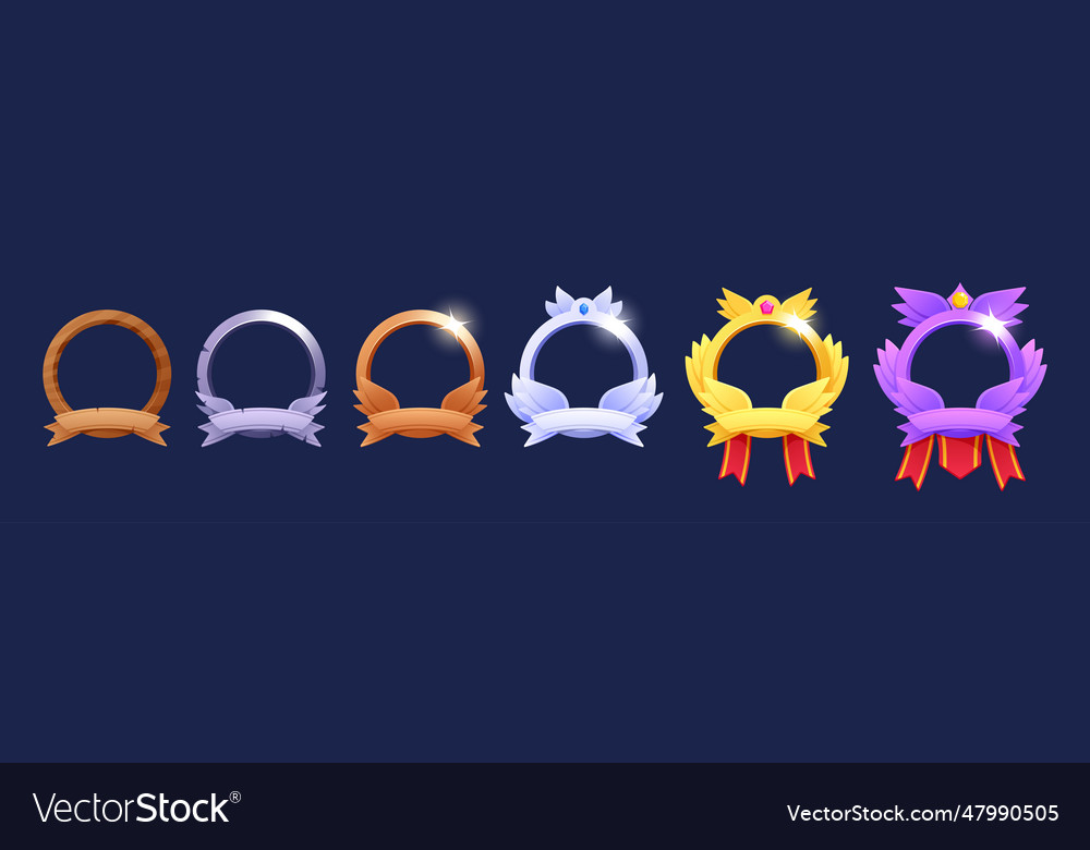 Circle game frames ui rank or avatar round Vector Image