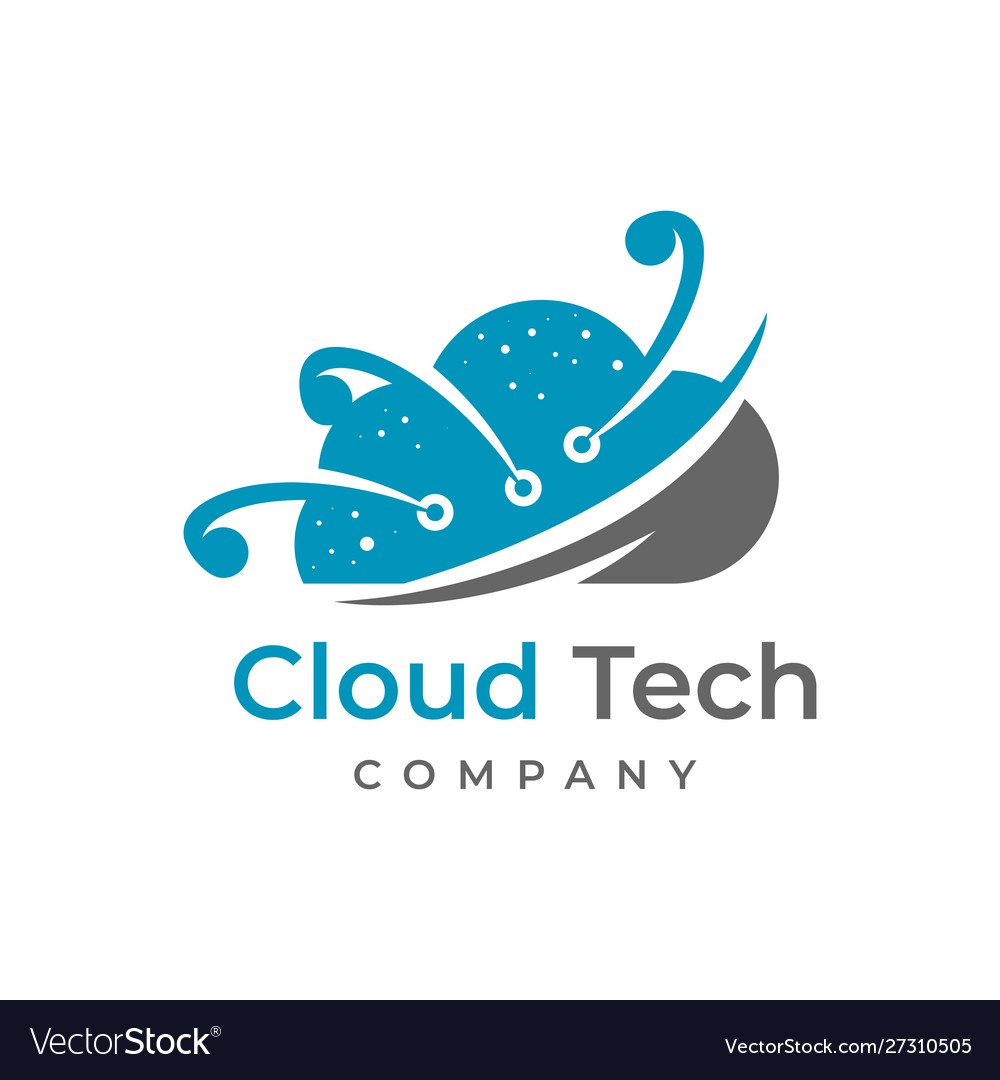 Cloud tech logo design template Royalty Free Vector Image