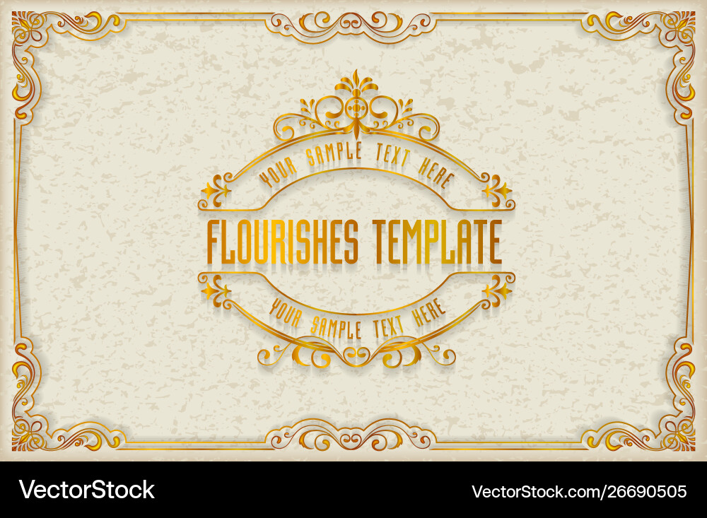 Gold photo frame with thai style border frame Vector Image