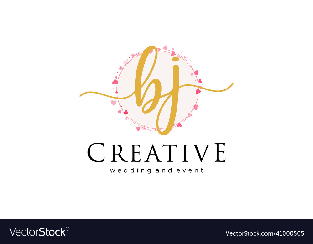 Initial Bj Feminine Logo Usable For Logo Vector Image