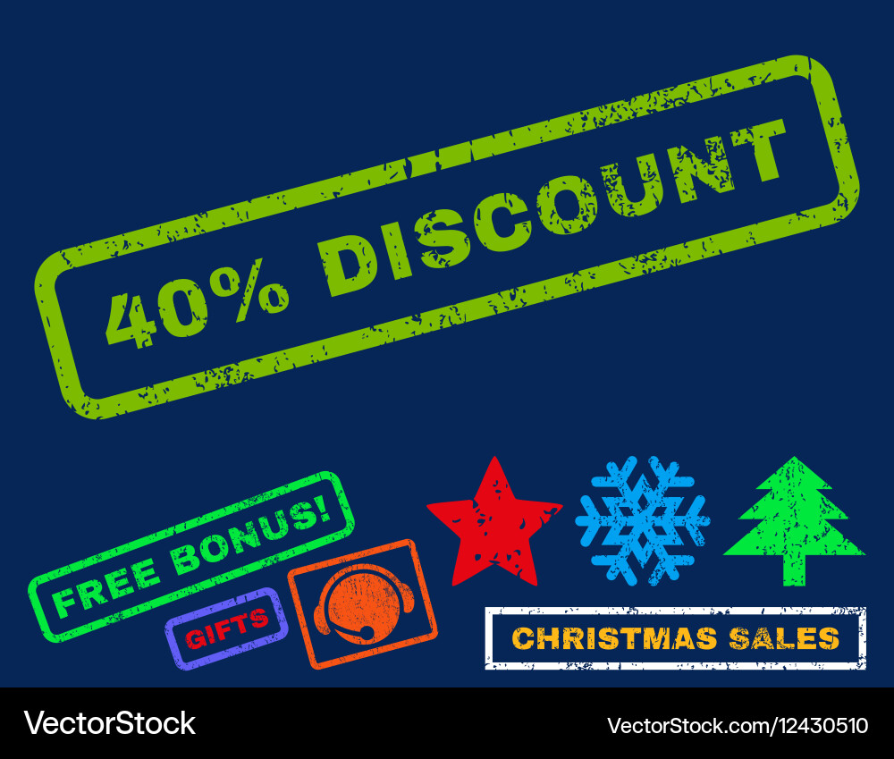 40 percent discount rubber stamp Royalty Free Vector Image