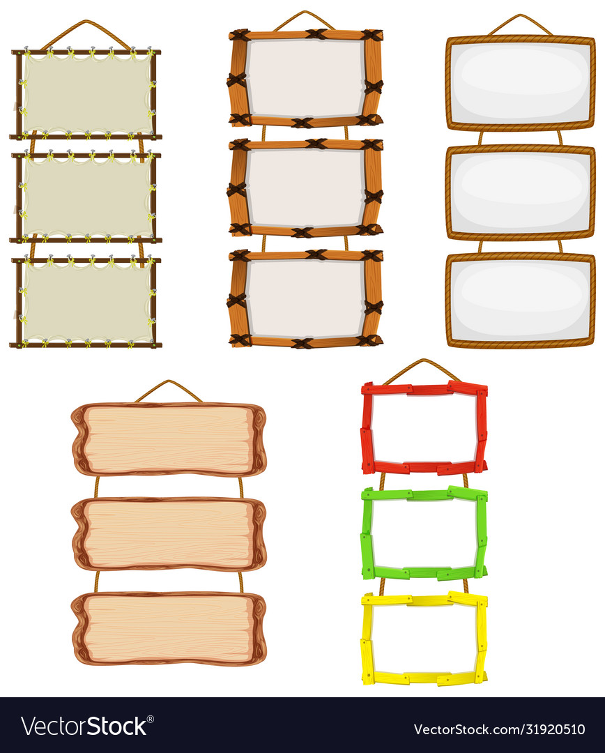 Blank sign template with different frames Vector Image