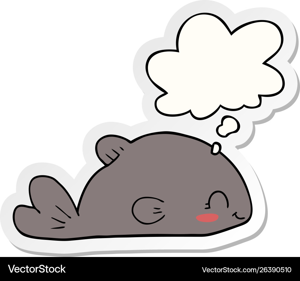Cartoon fish and thought bubble as a printed Vector Image