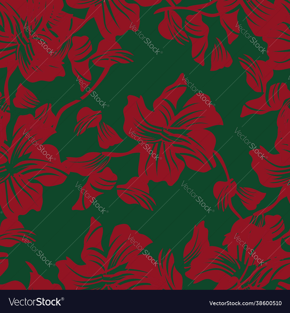 Christmas floral seamless pattern background Vector Image