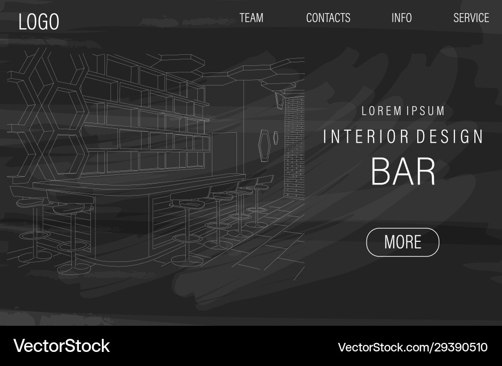 Dark site template with outline sketch a modern Vector Image