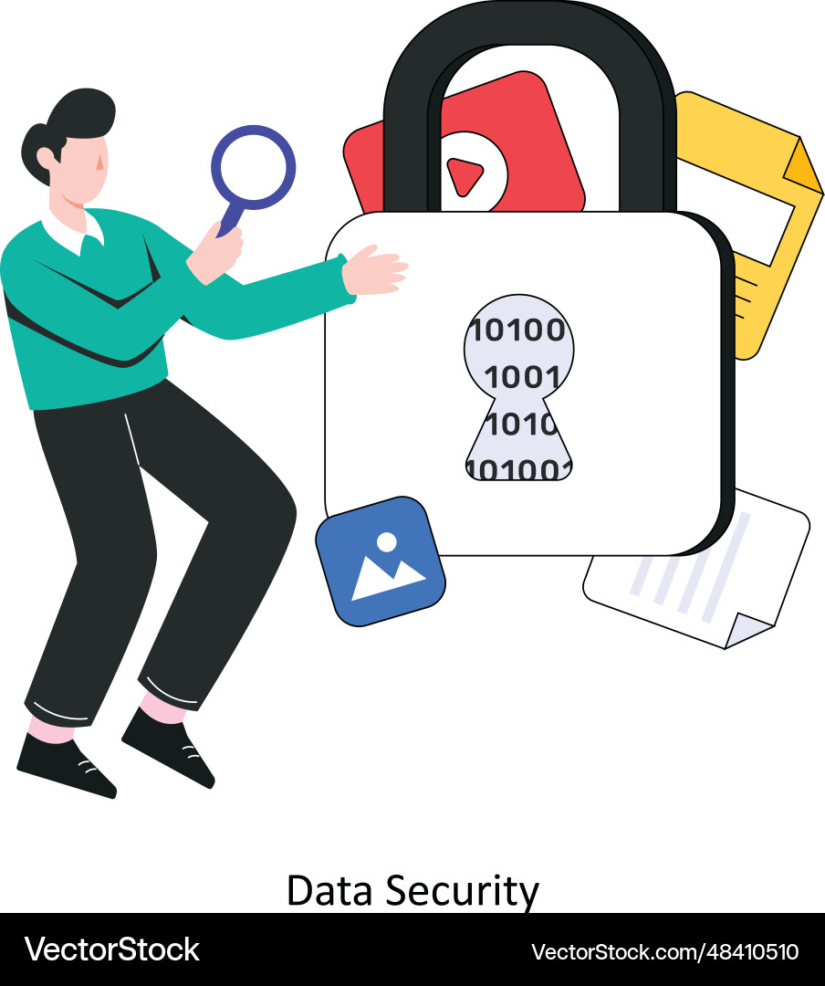 Data Security Flat Style Design Royalty Free Vector Image