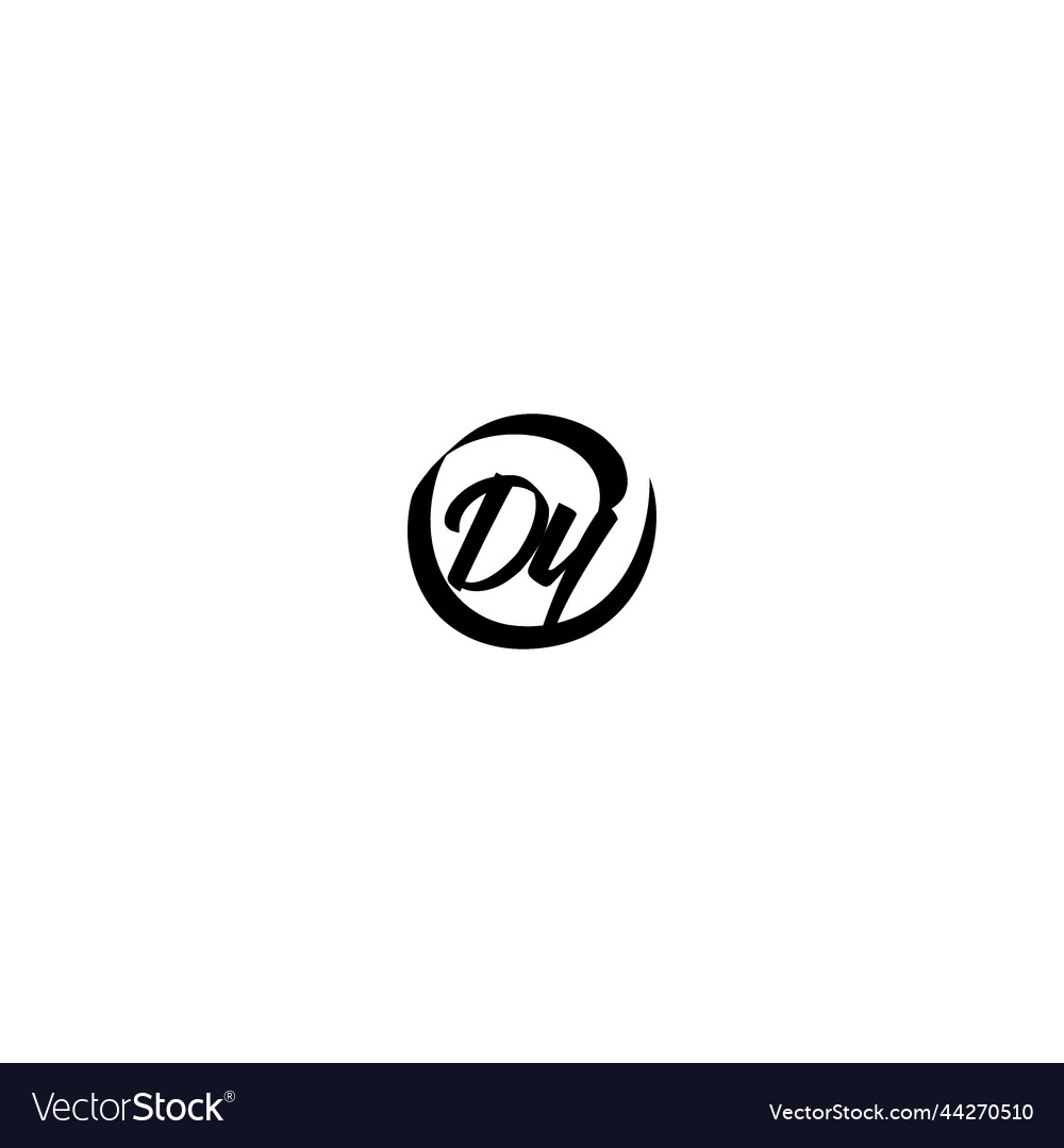 Dy brush style logo initial concept with high Vector Image