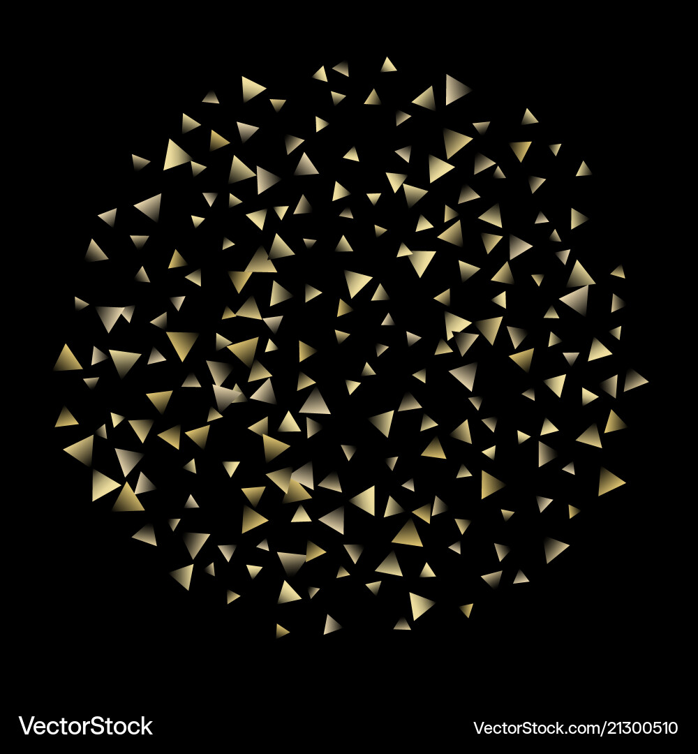 Golden falling confetti triangles Royalty Free Vector Image