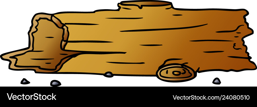Gradient cartoon doodle of a tree log Royalty Free Vector