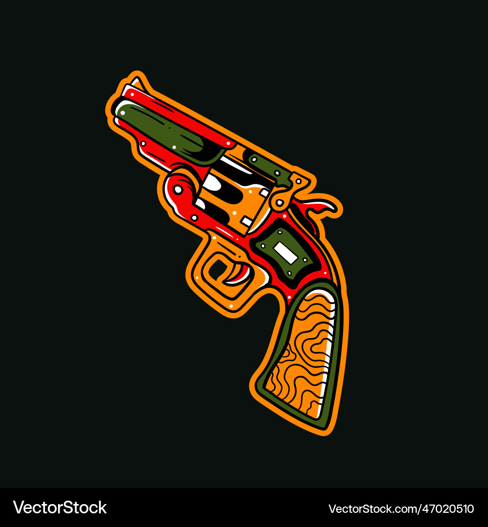 Hand drawn of gun Royalty Free Vector Image - VectorStock