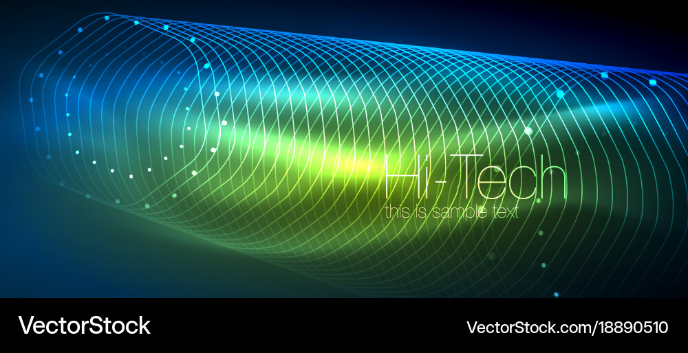 Hi-tech futuristic techno background neon shapes Vector Image
