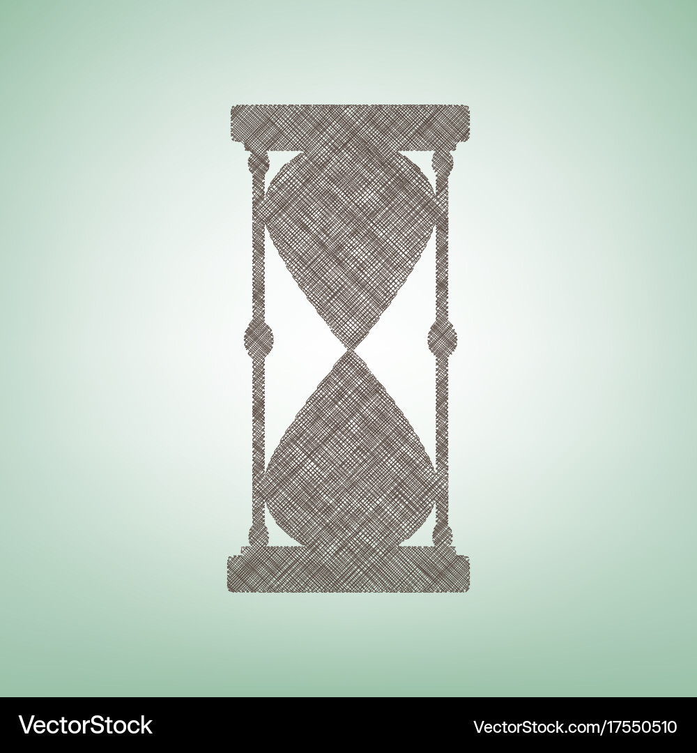 Hourglass sign brown flax Royalty Free Vector Image