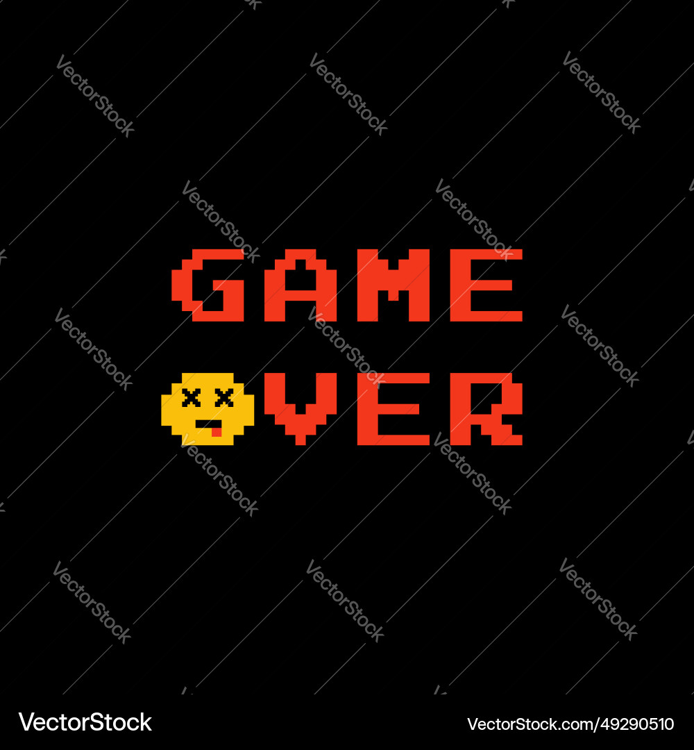 Inscription game over for textile design Vector Image