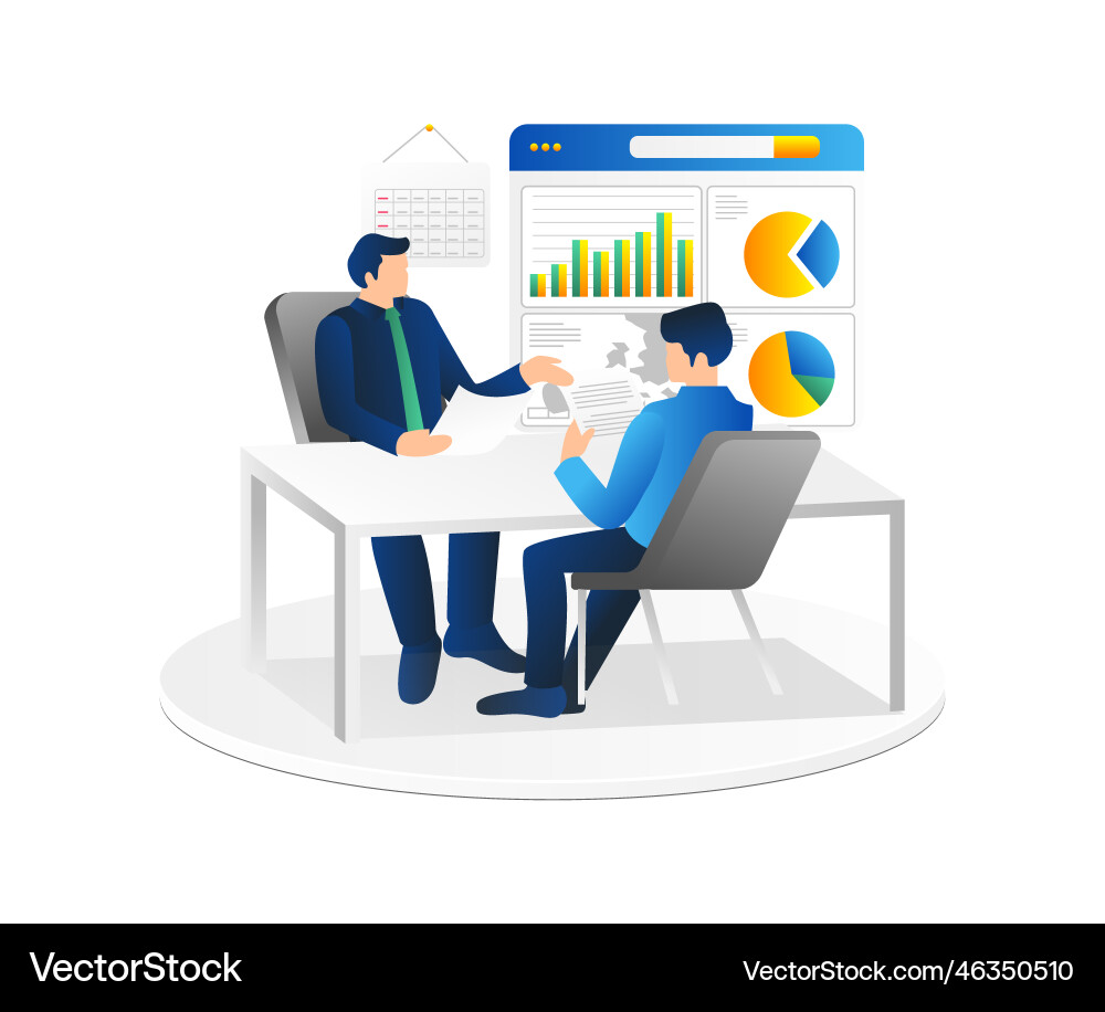 Isometric flat 3d concept boss is ordering repair Vector Image